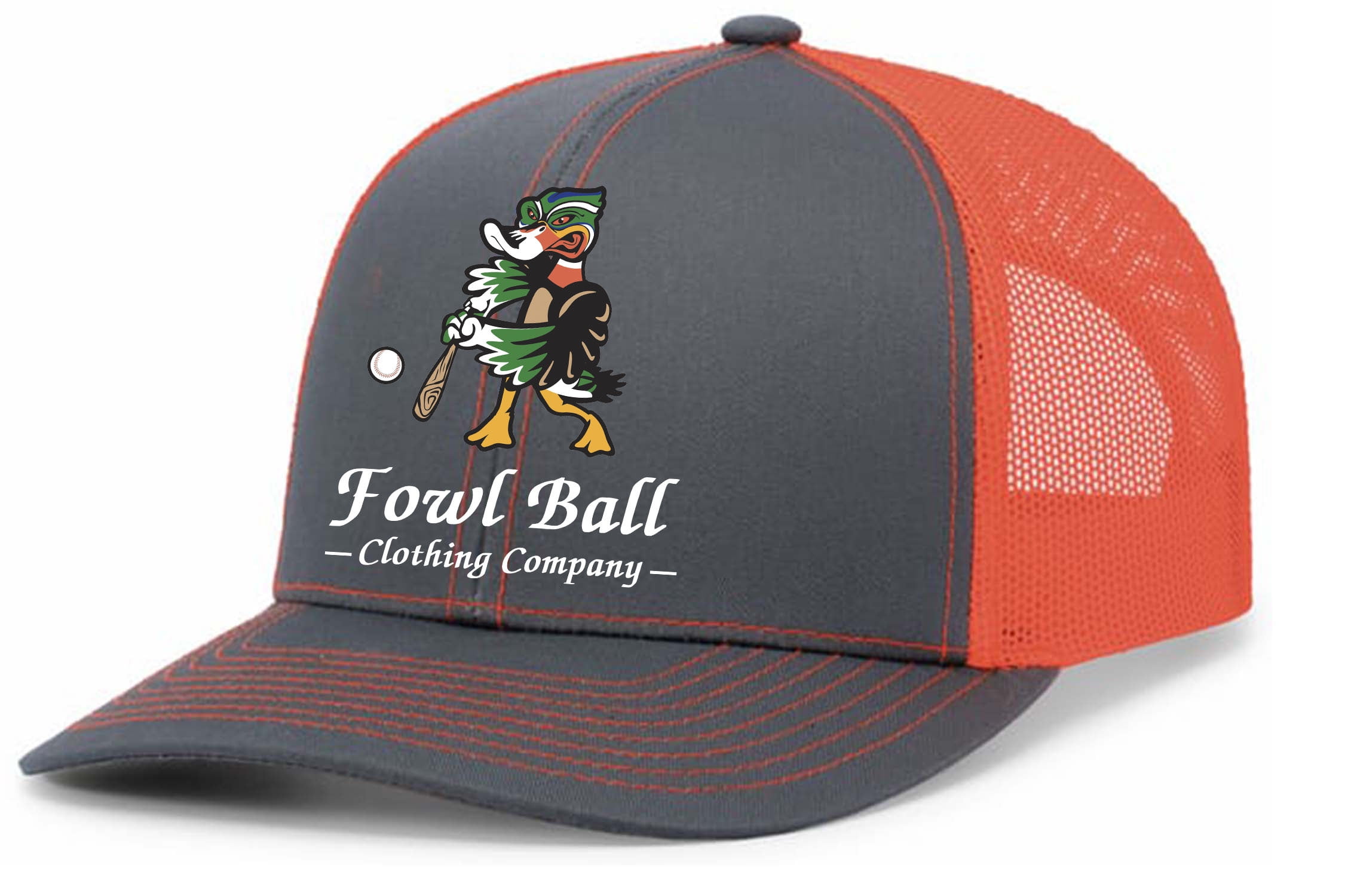 Fowl Ball Mens Baseball Duck Embroidered Mesh Back Trucker Hat ...