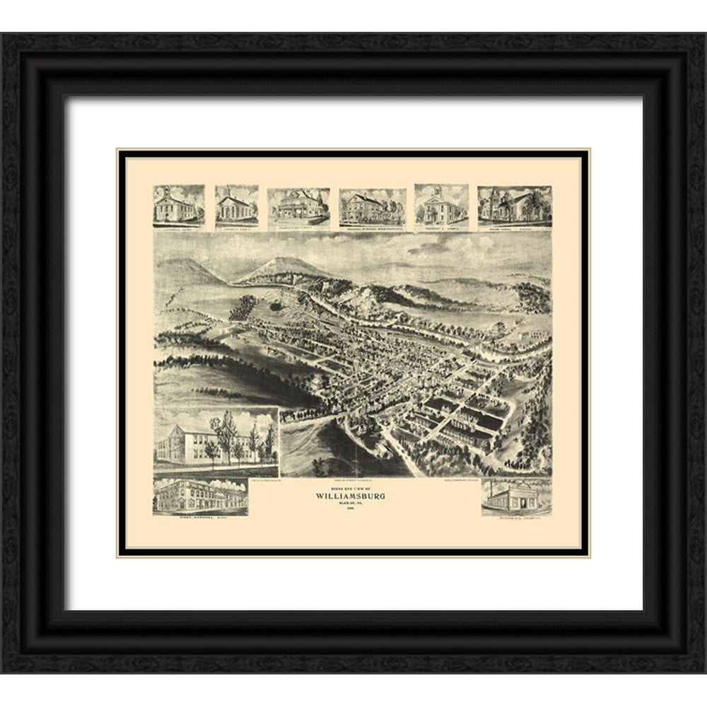 Fowler 30x26 Black Ornate Wood Framed with Double Matting Museum Art ...