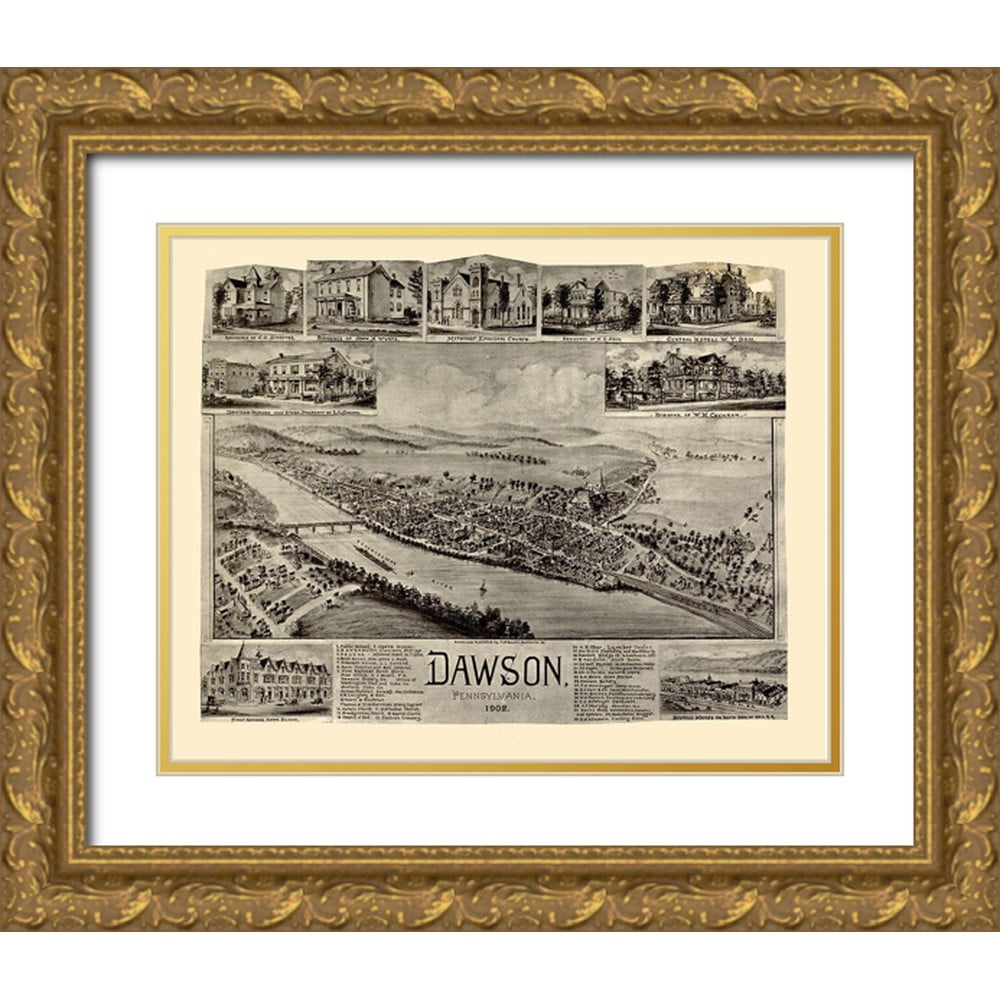 Fowler 32x26 Gold Ornate Wood Framed with Double Matting Museum Art ...