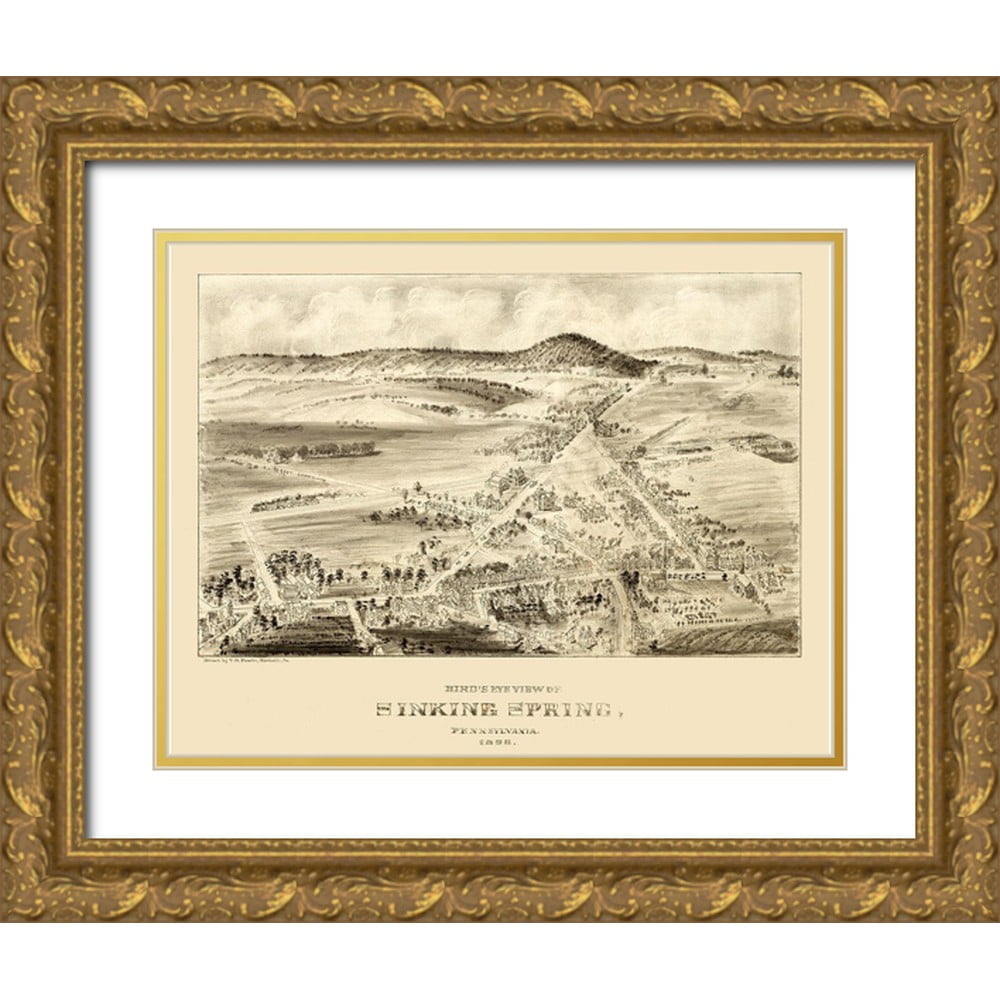 Fowler 32x26 Gold Ornate Wood Framed with Double Matting Museum Art ...