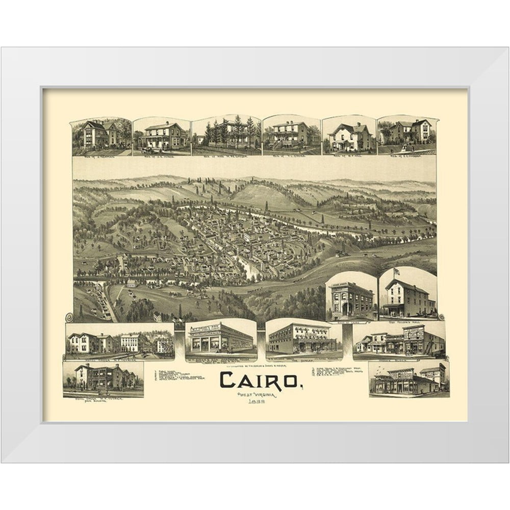 Fowler 32x26 White Modern Wood Framed Museum Art Print Titled - Cairo ...