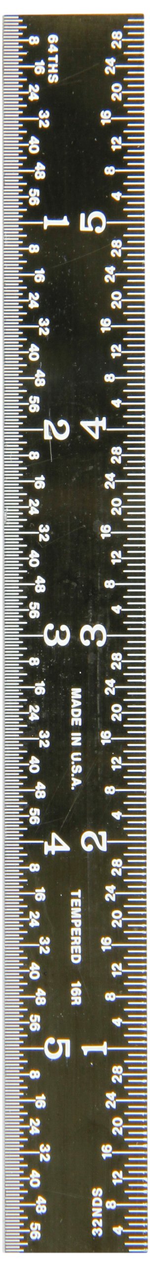 Fowler 52-338-006 Rigid Stainless Steel EZ Read Rule with Black Finish ...