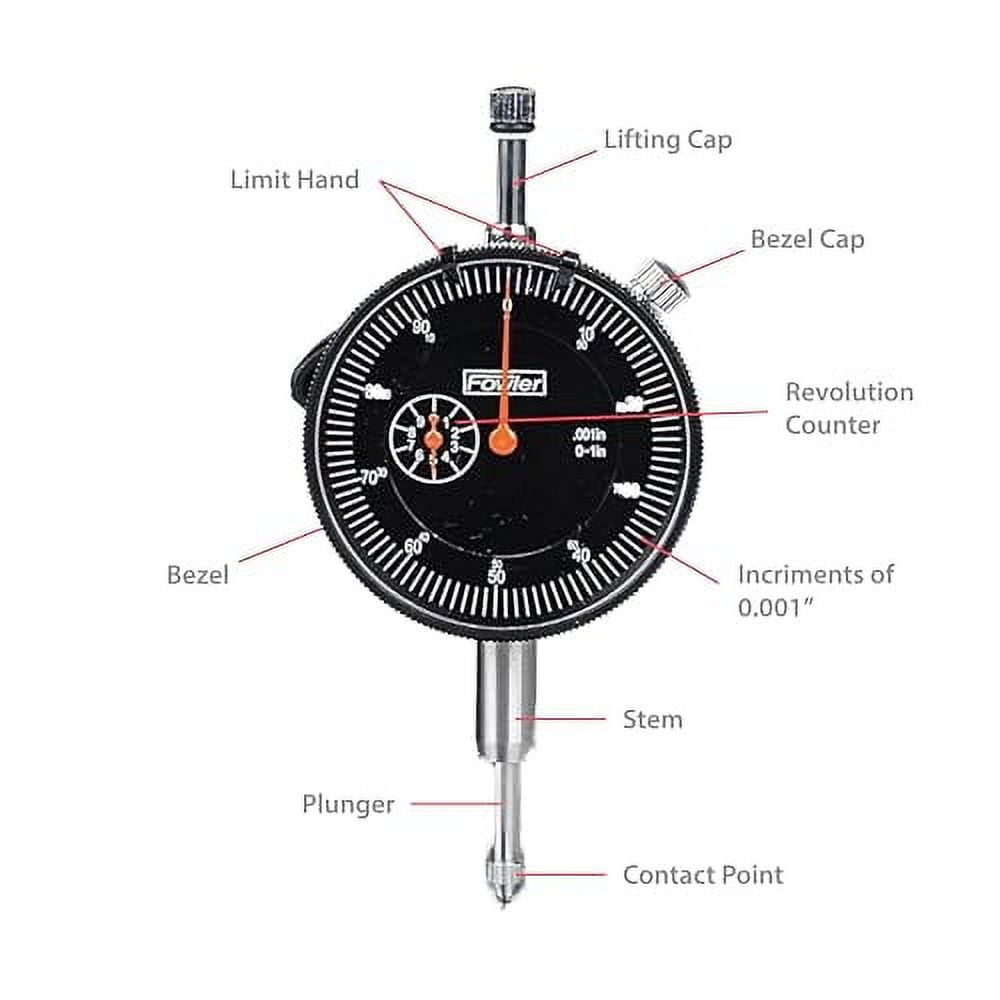 Fowler 52-520-199-0, Magnetic Base and Black Dial Indicator Set ...