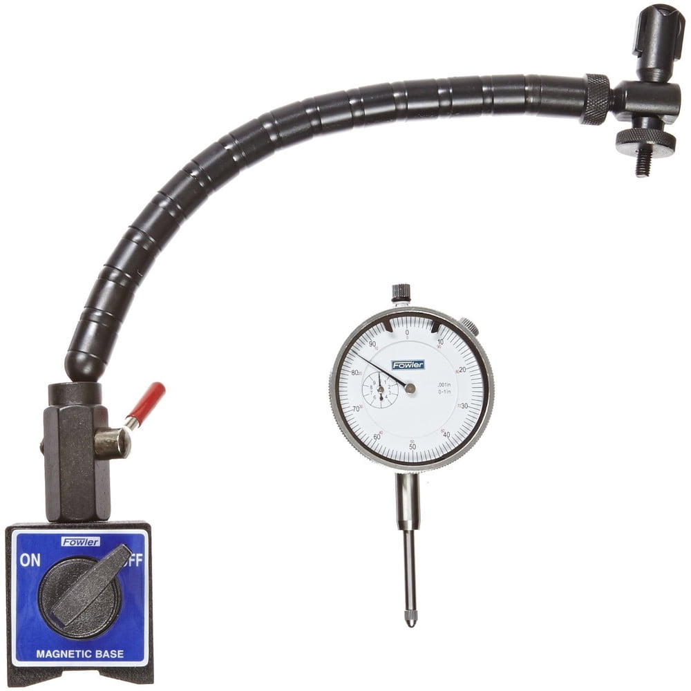 Fowler 72-641-300 Flex Arm Base & White Face Dial Indicator Combo ...