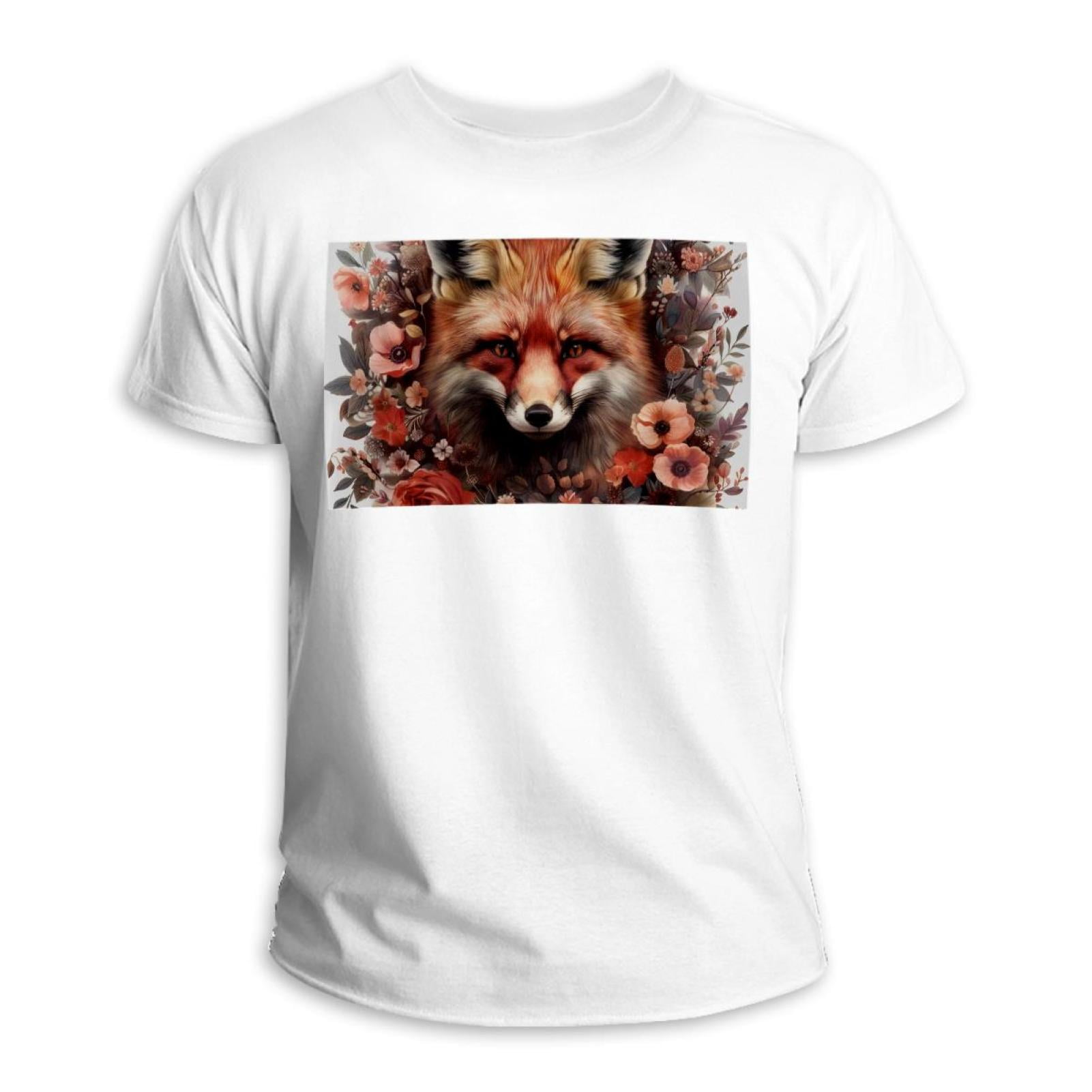 Fox 100% Cotton White T-Shirt Men's Soft Breathable Classic Tee Short ...