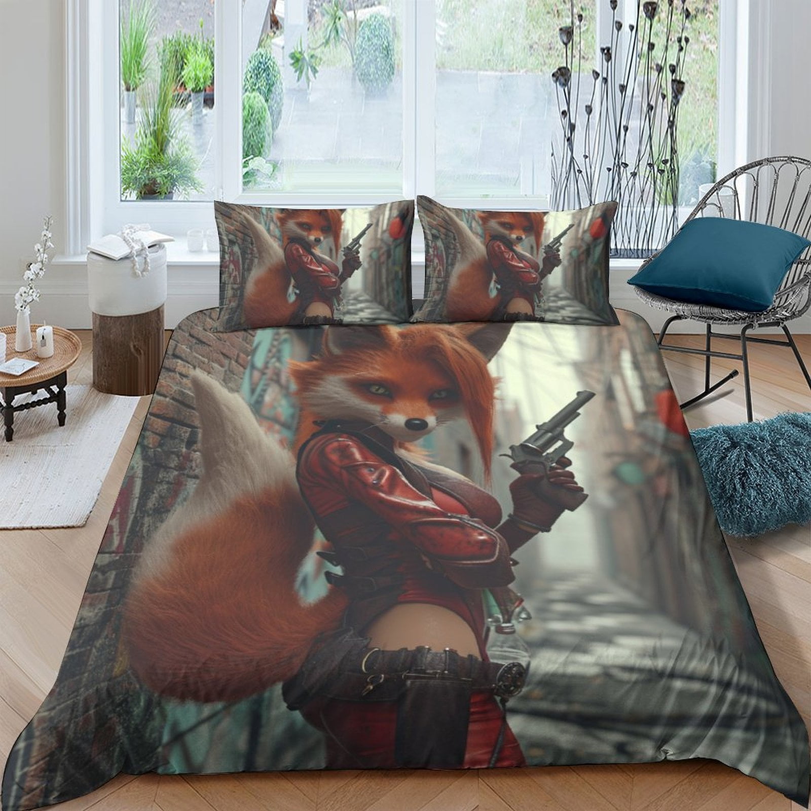 Fox 3D Printed Quilt Cover Duvet Cover Comforter Covers Bedding Set 3 ...