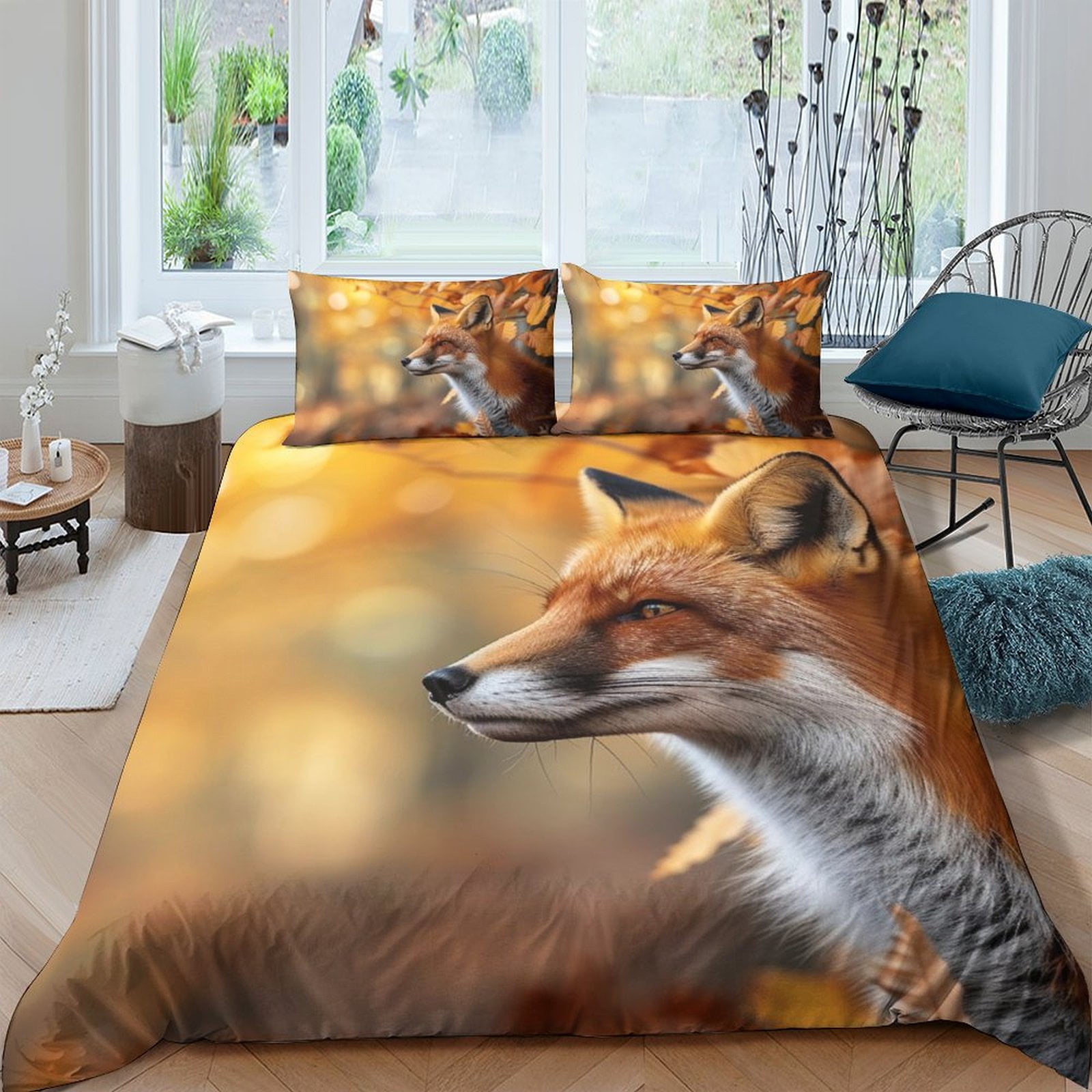 Fox 3D Printed Quilt Cover Duvet Cover Comforter Covers Bedding Set 3 ...