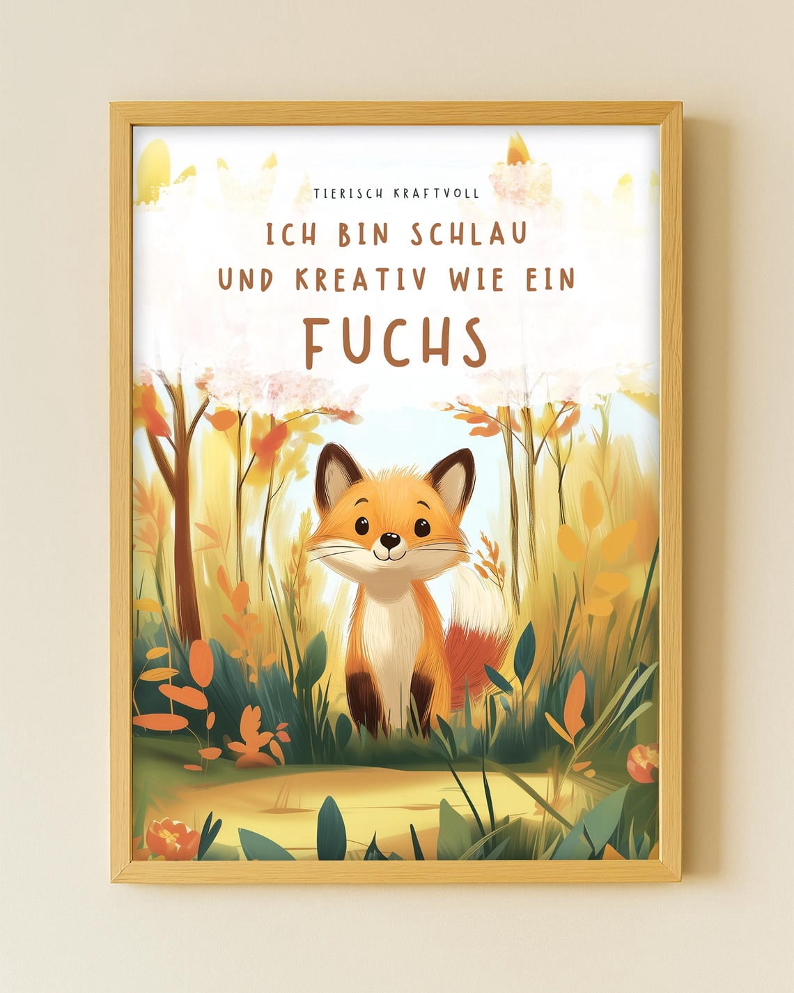 Fox Affirmation Poster For Children, Animal Power Series, Unframed ...