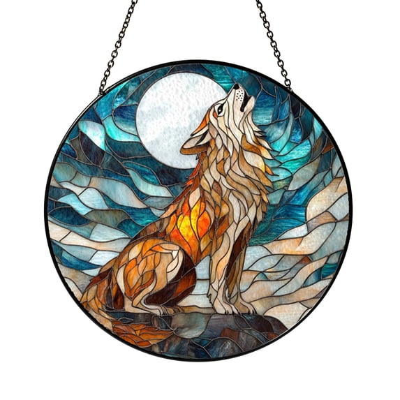 Fox Animal Stained Glass Window Hanging – Woodland Art - Walmart.com