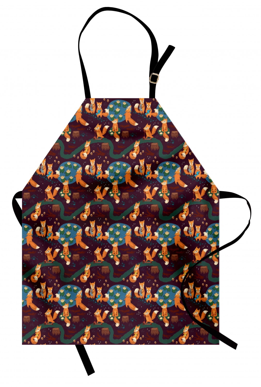 Fox Apron Small Forest Animals Hunting Meditating and Eating in the ...