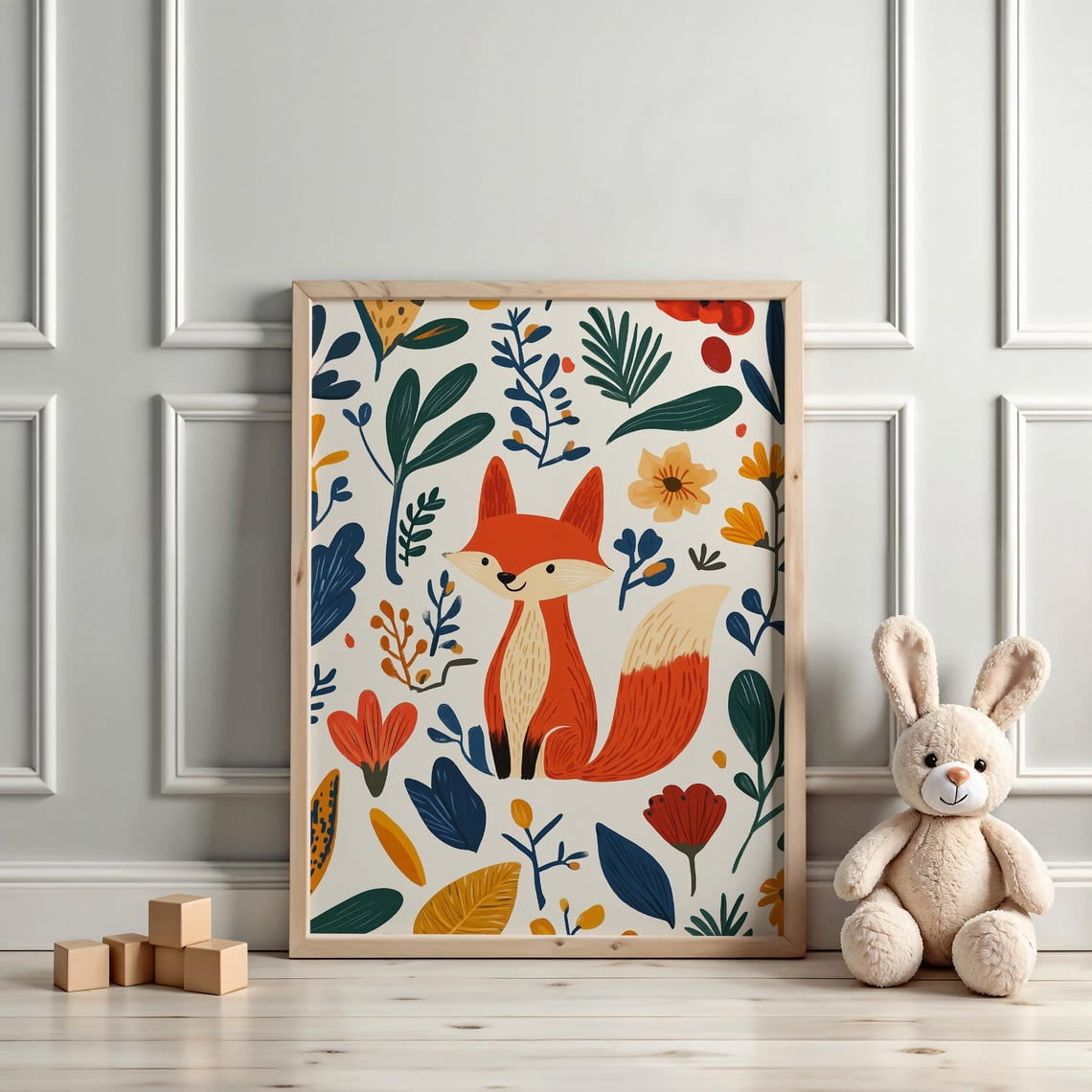 Fox Art Kids Room, Fox Print Adventure Scandi Fox Print, Nursery ...