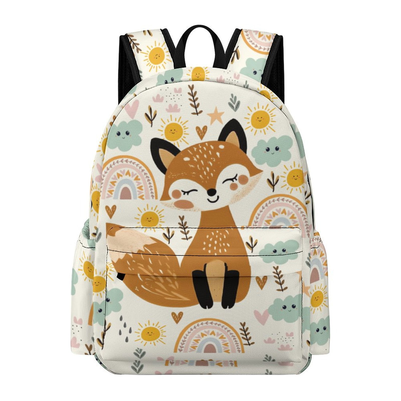 Fox Backpack 17 Inch Cartoon Fox Backpack Large Capacity Daily Commuter ...