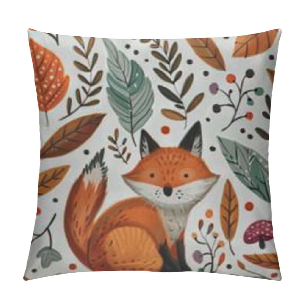 Fox Bedding Comforter Set Twin Size for Kids Teens Cute Cartoon Forest ...