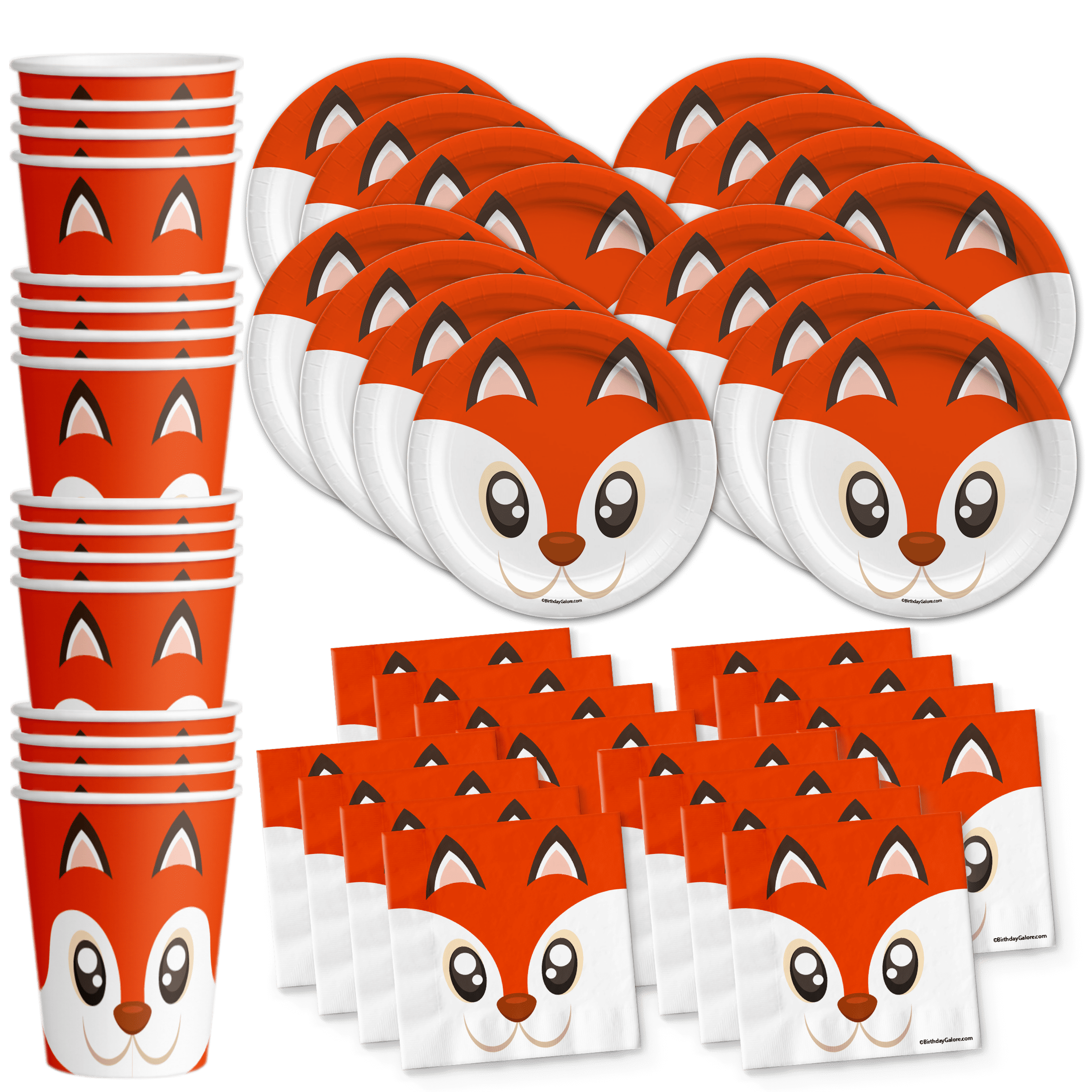 Fox Birthday Party Supplies Set Plates Napkins Cups Tableware Kit for ...