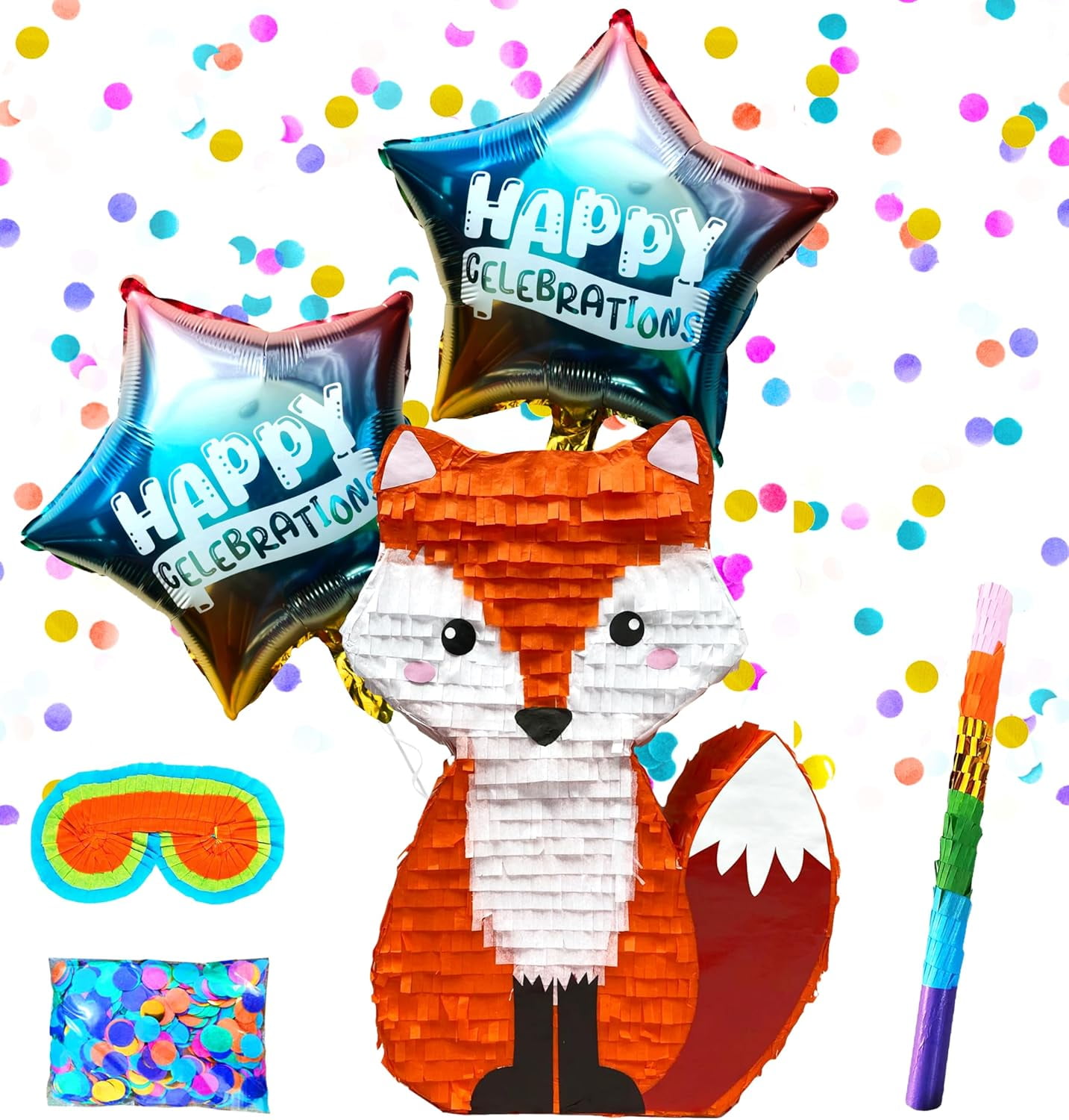 Fox Birthday Pinatas, Woodland Fox Animal Theme Pinatas for Fox-Themed ...