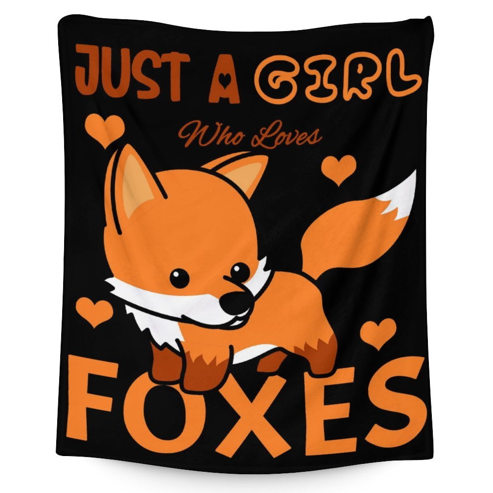 Fox Blanket for Girls - Soft, Fuzzy & Cozy - 40"x50" Crib Size Throw ...