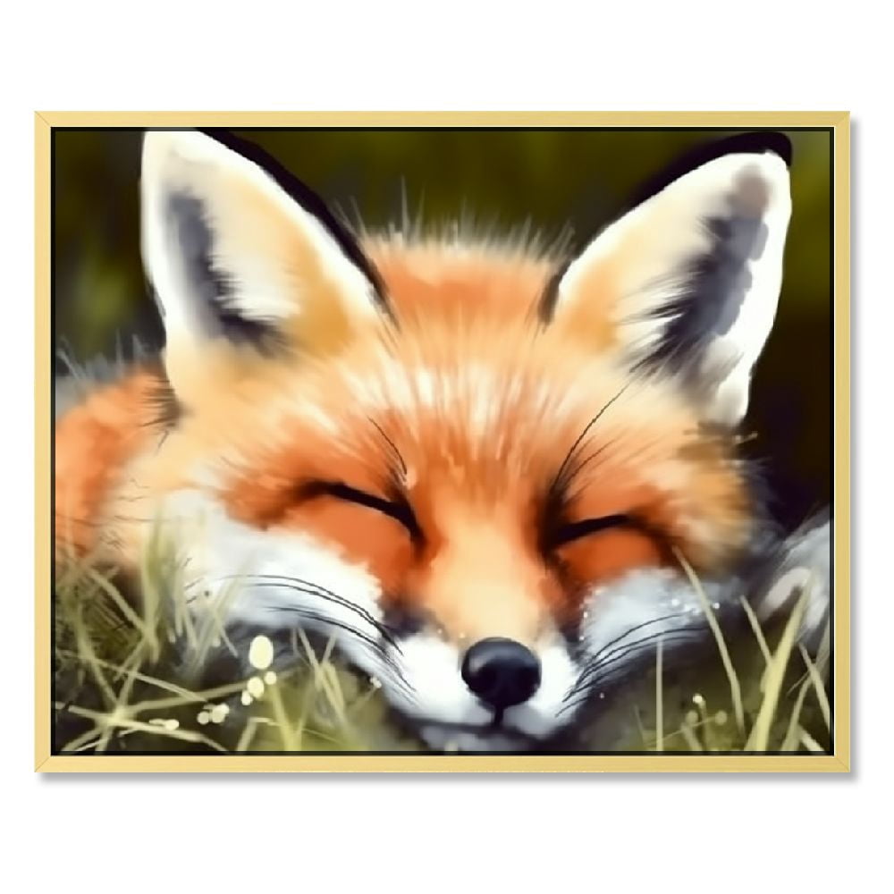 Fox Canvas Painting Vintage Animal Picture Red Fox Canvas Wall Art ...