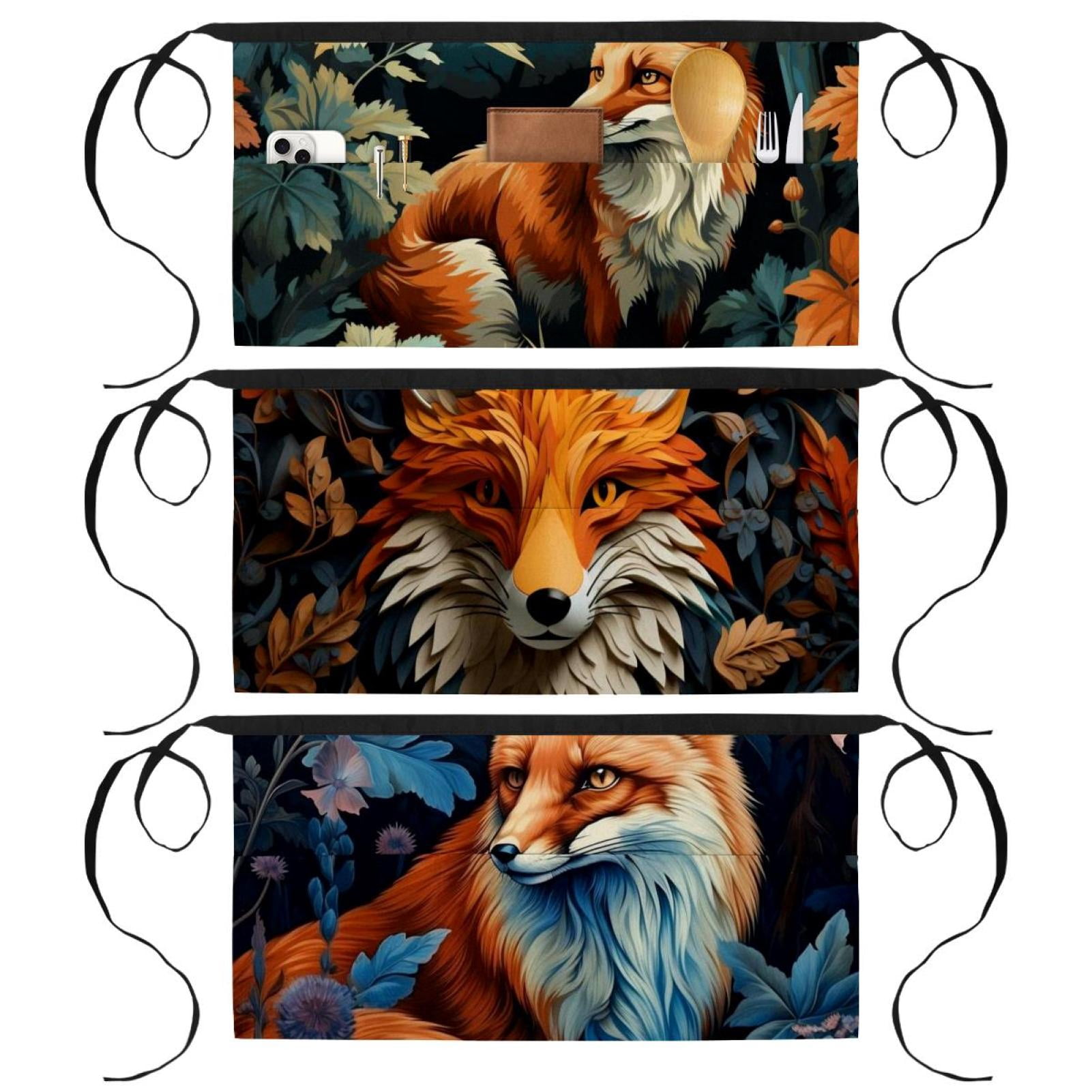 Fox Cleaning Apron with 3 Pockets, Printed Design - Ideal for Servers ...