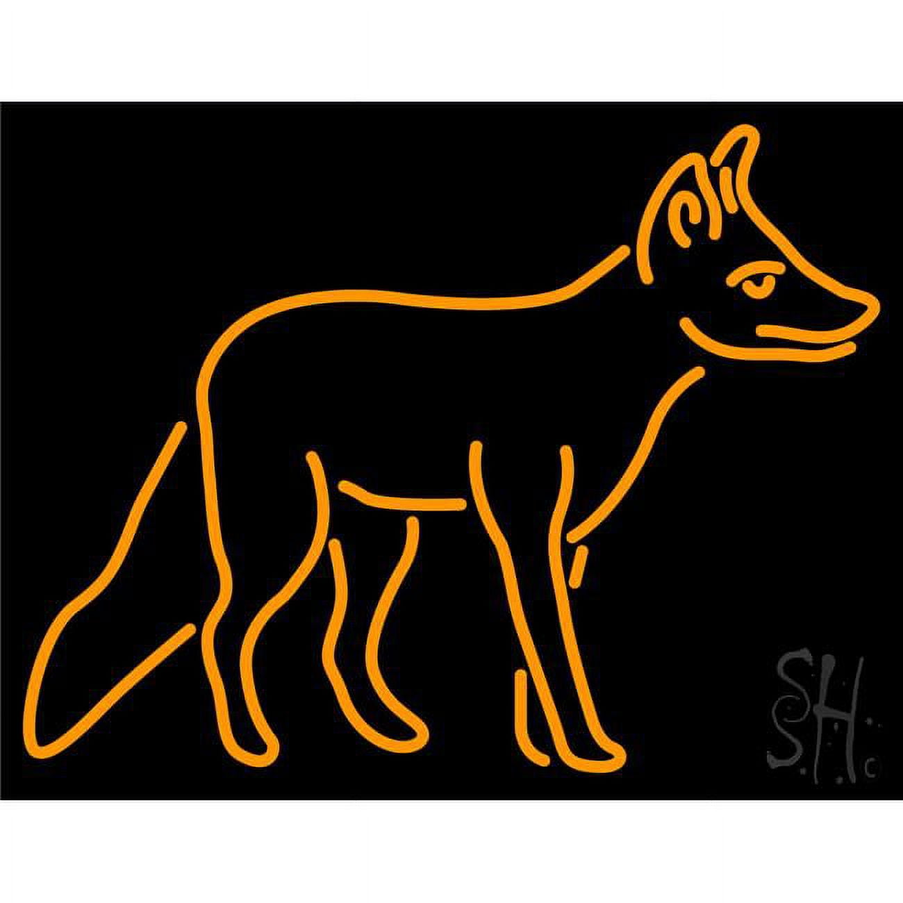 Fox Clear Backing Neon Sign - Orange - 24 in. Tall x 31 in. Wide ...
