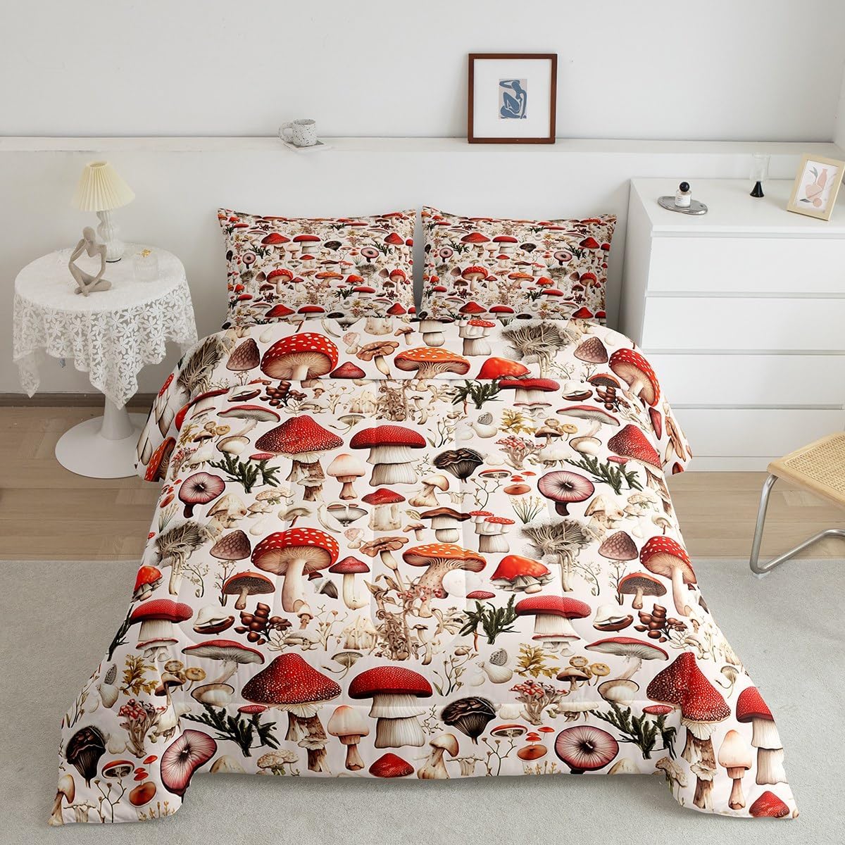 Fox Comforter Set Twin Size, Cartoon Fox Sleeping Wildlife Bedding Set ...