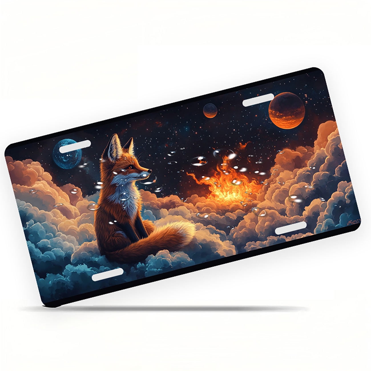 Fox in Cosmic Scenery Front License Plate, Metal License Plate, Funny ...