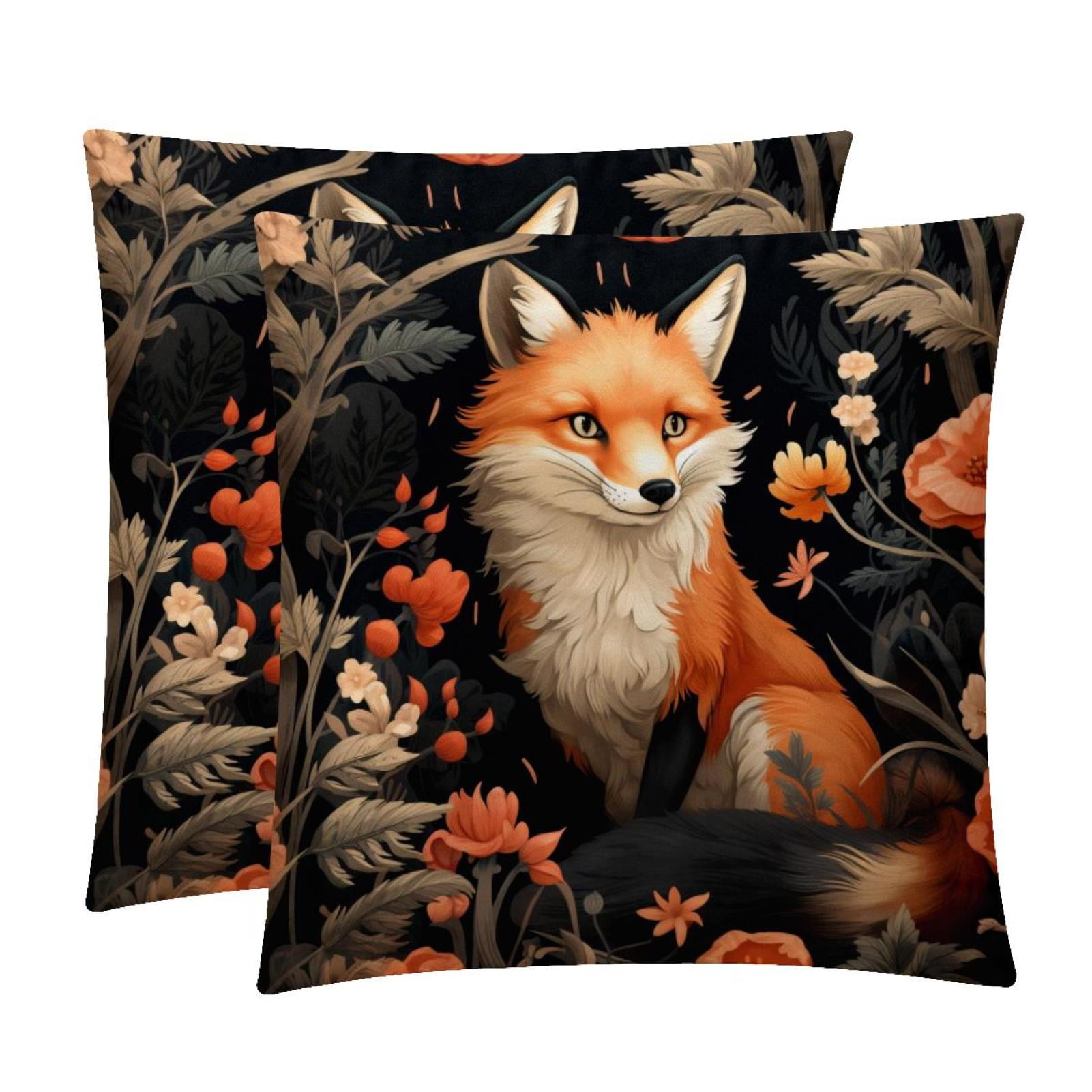 Fox Covers Inserts with Unique Patterns - Set of 2 Chair Pillow Covers ...