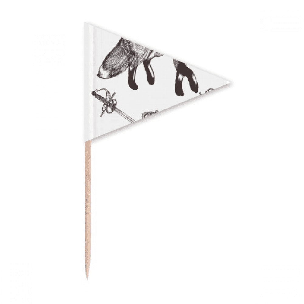 Fox Crown Animal Baroque Style Toothpick Triangle Cupcake Toppers Flag ...
