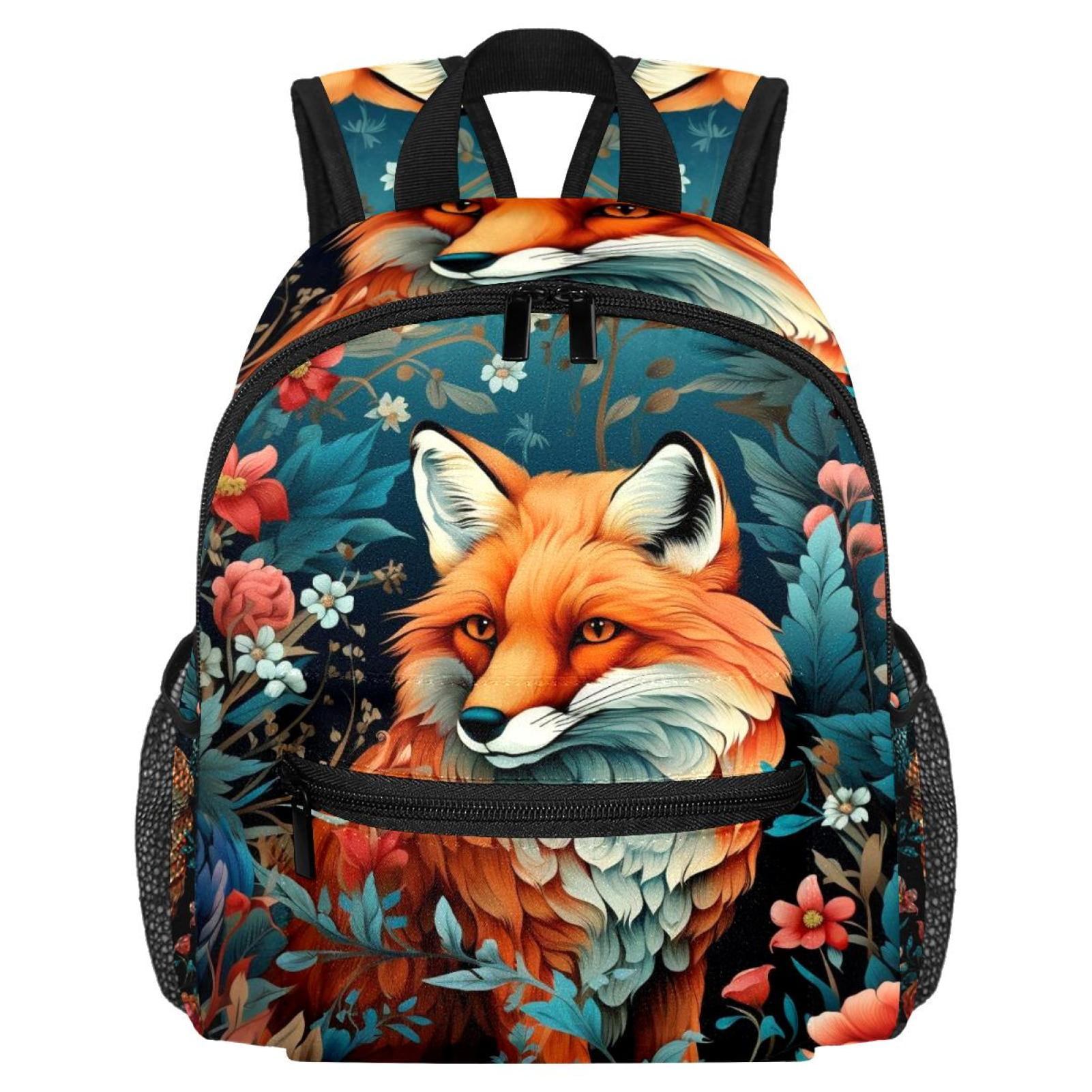 Fox Cute Book Bag with Adjustable Shoulder Strap, Large Capacity ...