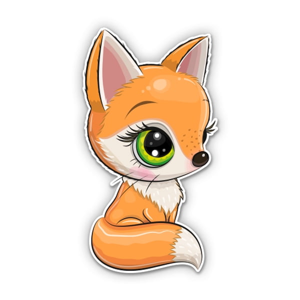 Fox Cutie - 12" Vinyl Sticker Waterproof Decal - Walmart.com
