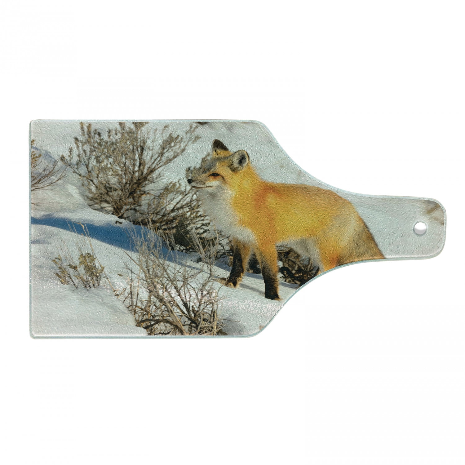 Fox Cutting Board, Red Fox in Nature Snowy Mountain Cold Winter Scenery ...