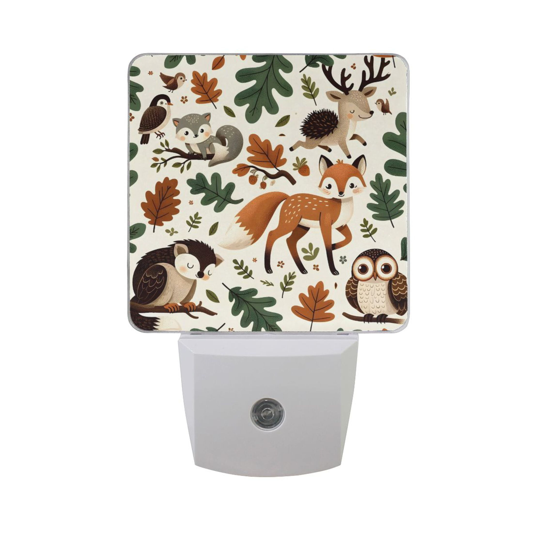 Fox Deer Hedgehog Leaf Night Light 2 Pack LED Nightlight Plug into Wall ...