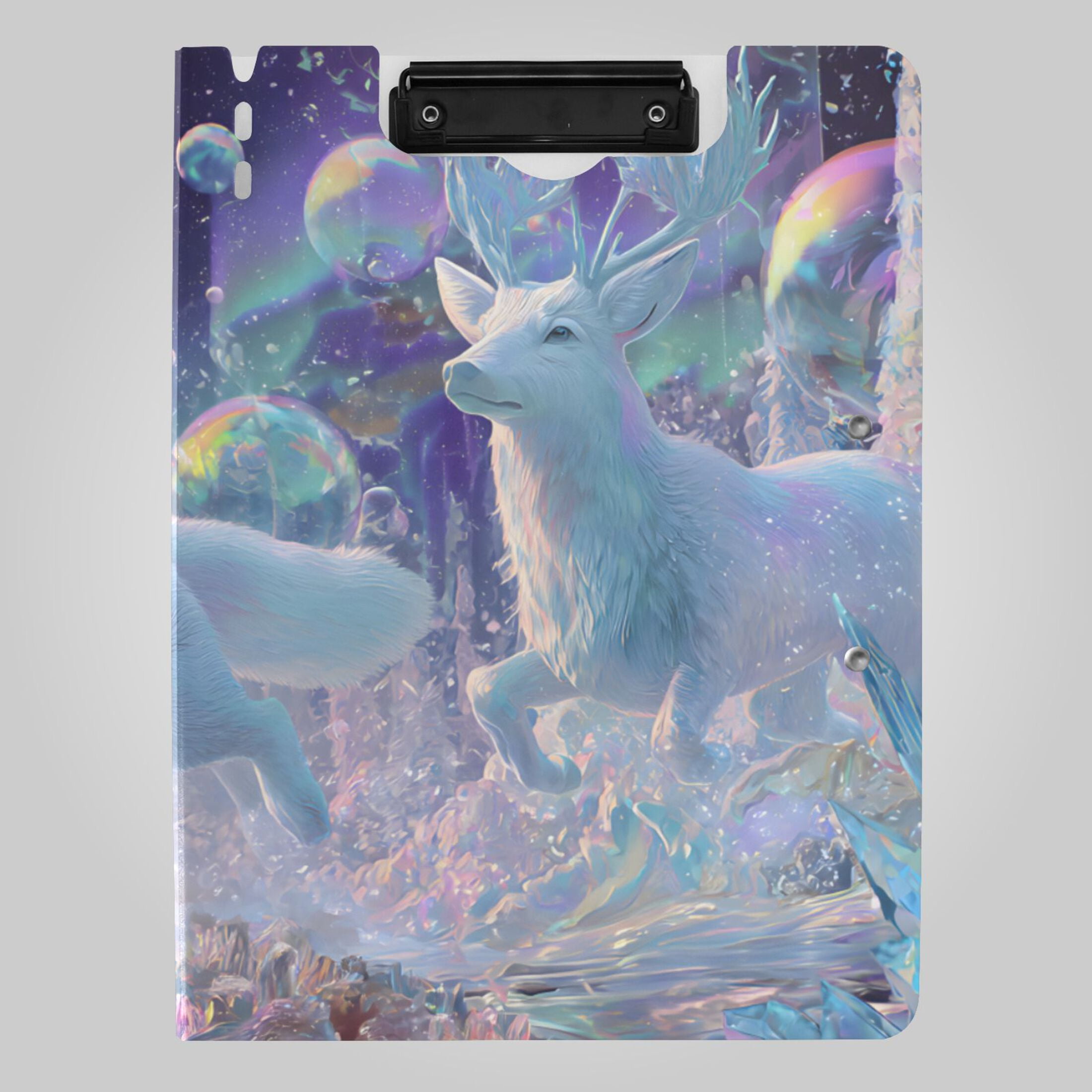 Fox Deer Running Dreamy Land Foldable Binder Folder Clipboard with Pen ...