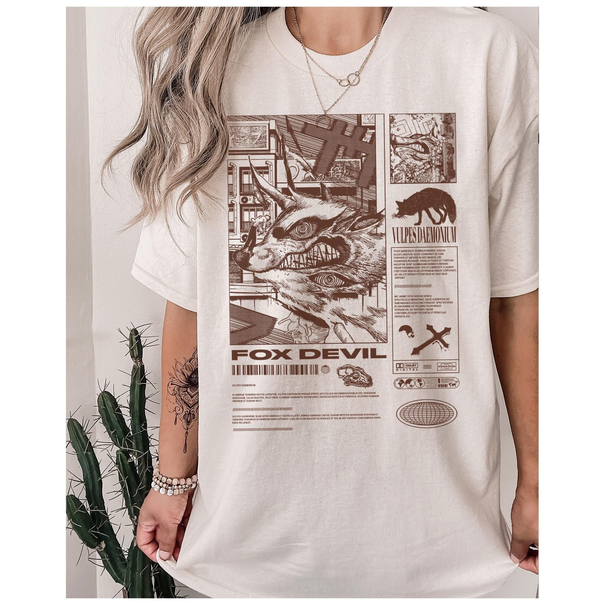 Fox Devil Shirt, Aki Hand Sign, Chainsaw Devil Shirt, Power Shirt ...