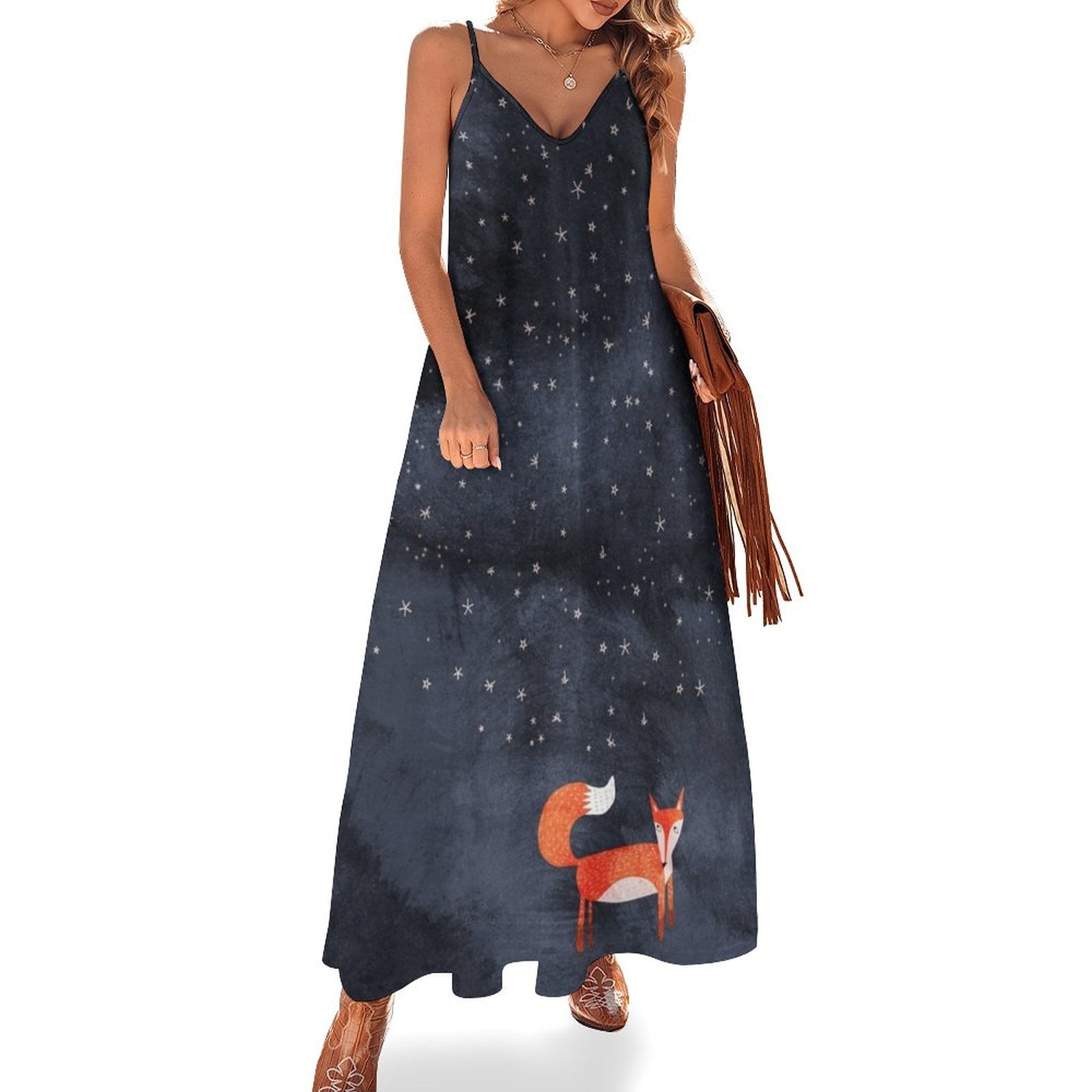 Fox Dream Sleeveless Dress women's fashion dresses cute dress elegant ...