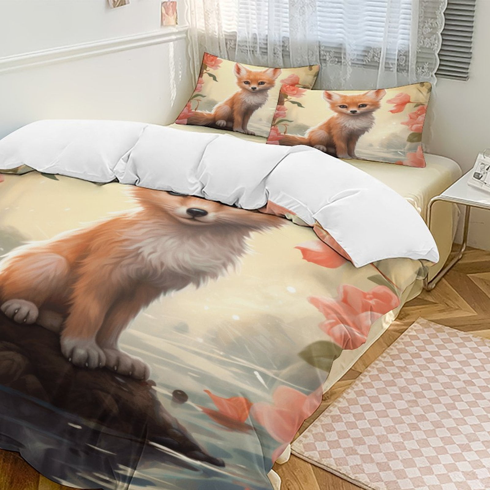 Fox Duvet Cover Bedding Set for Boys Kids Women Men Modern Polyester ...