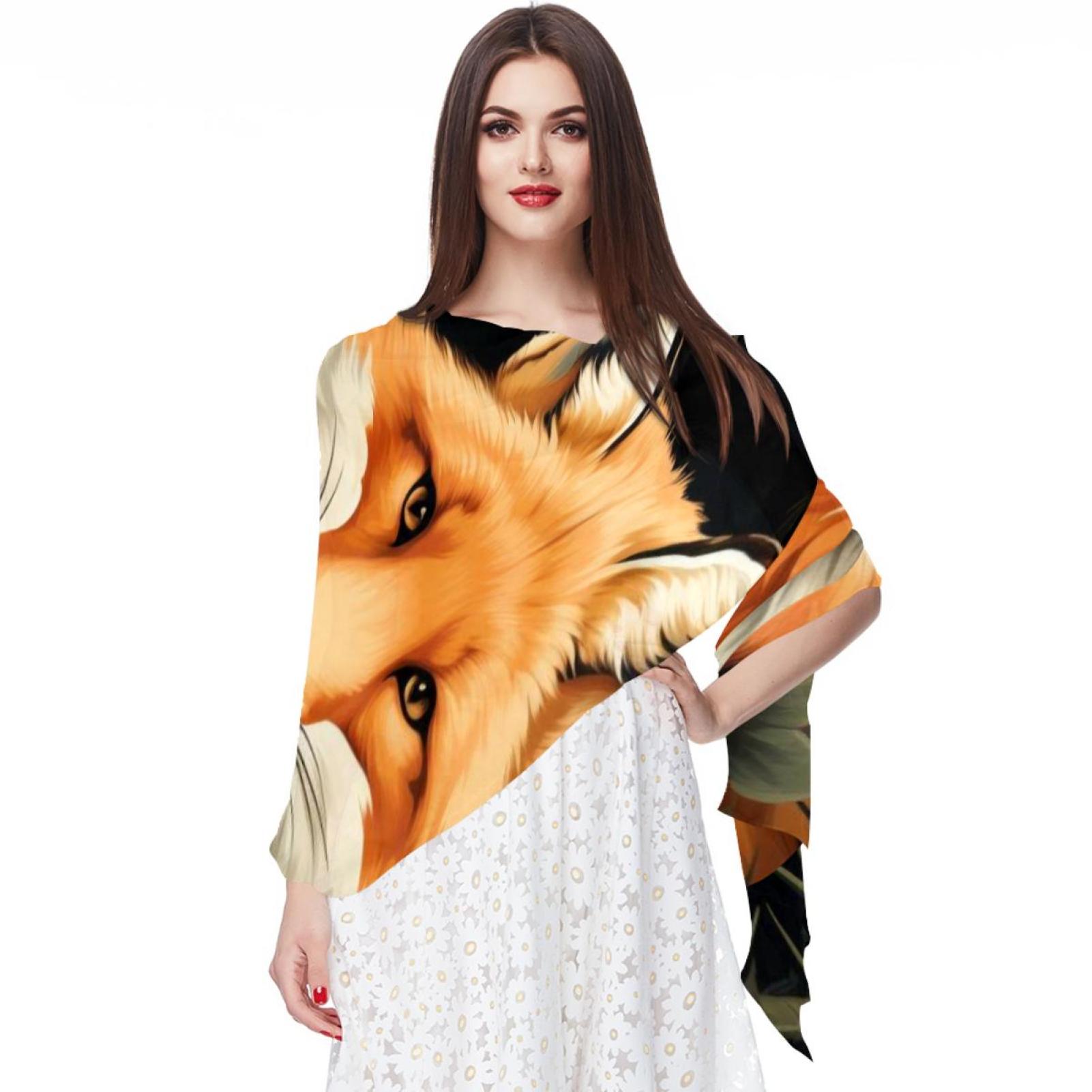 Fox Elegant Chiffon Silk Hair Scarves - Lightweight and Breathable ...