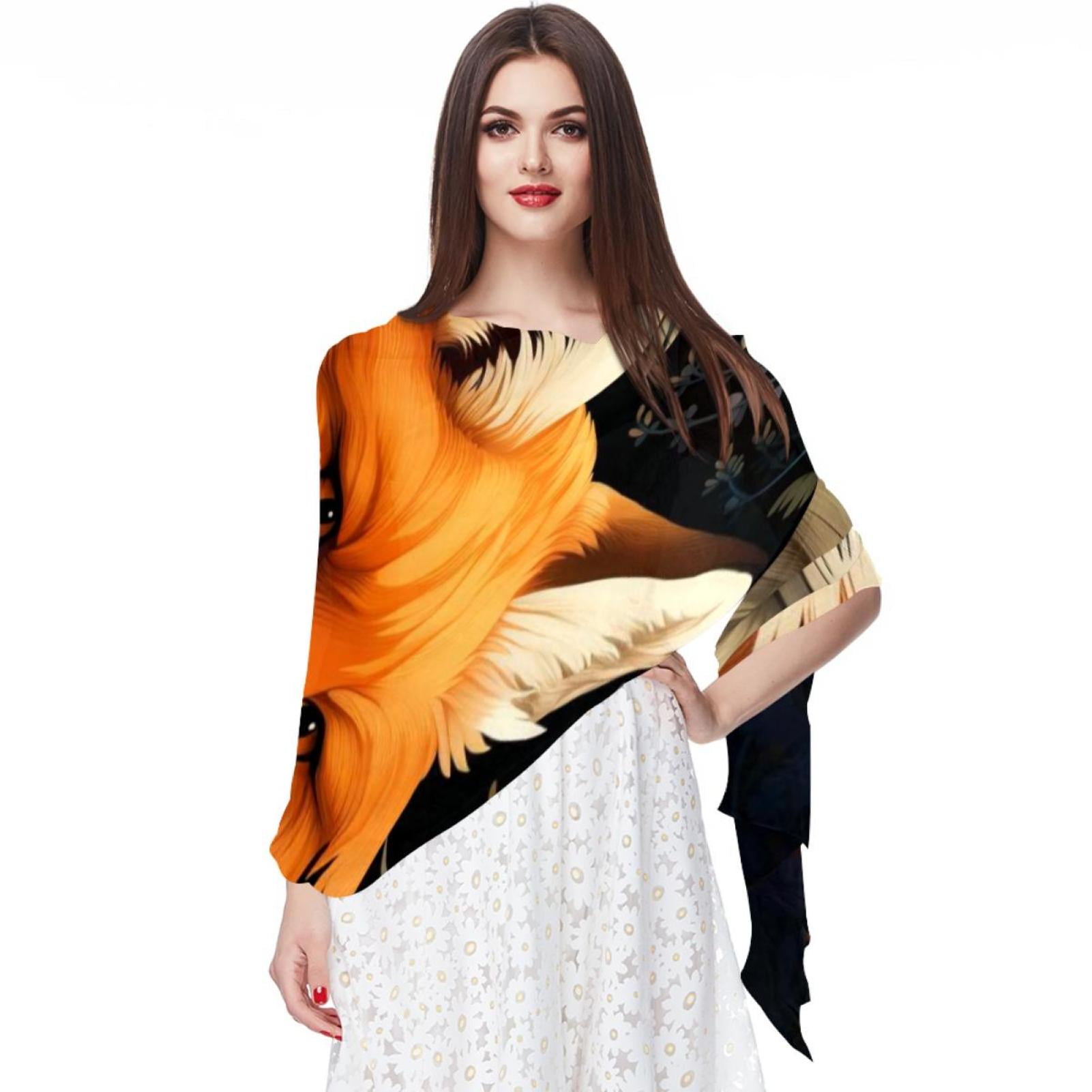 Fox Elegant Chiffon Yarn Silk Scarf for Women - Translucent and ...