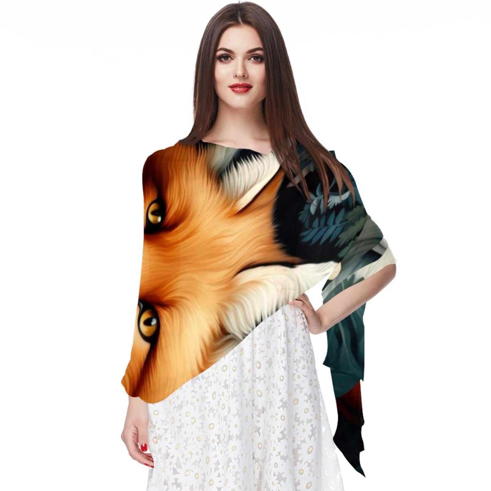 Fox Elegant Chiffon Yarn Silk Scarf for Women - Translucent and ...