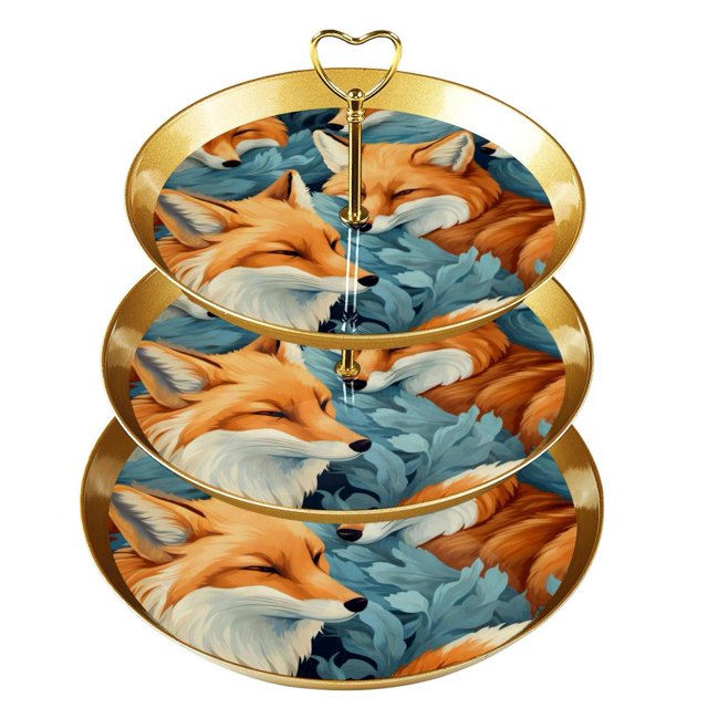 Fox Elegant Plastic Dessert Table Display Tray Stand with Iron Pillars ...