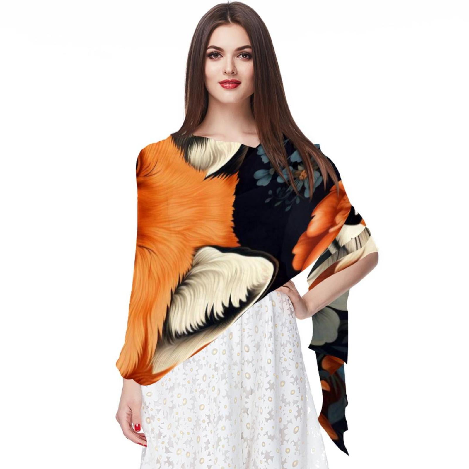 Fox Elegant Translucent Chiffon Silk Scarf 180*73 - Light Breathable ...