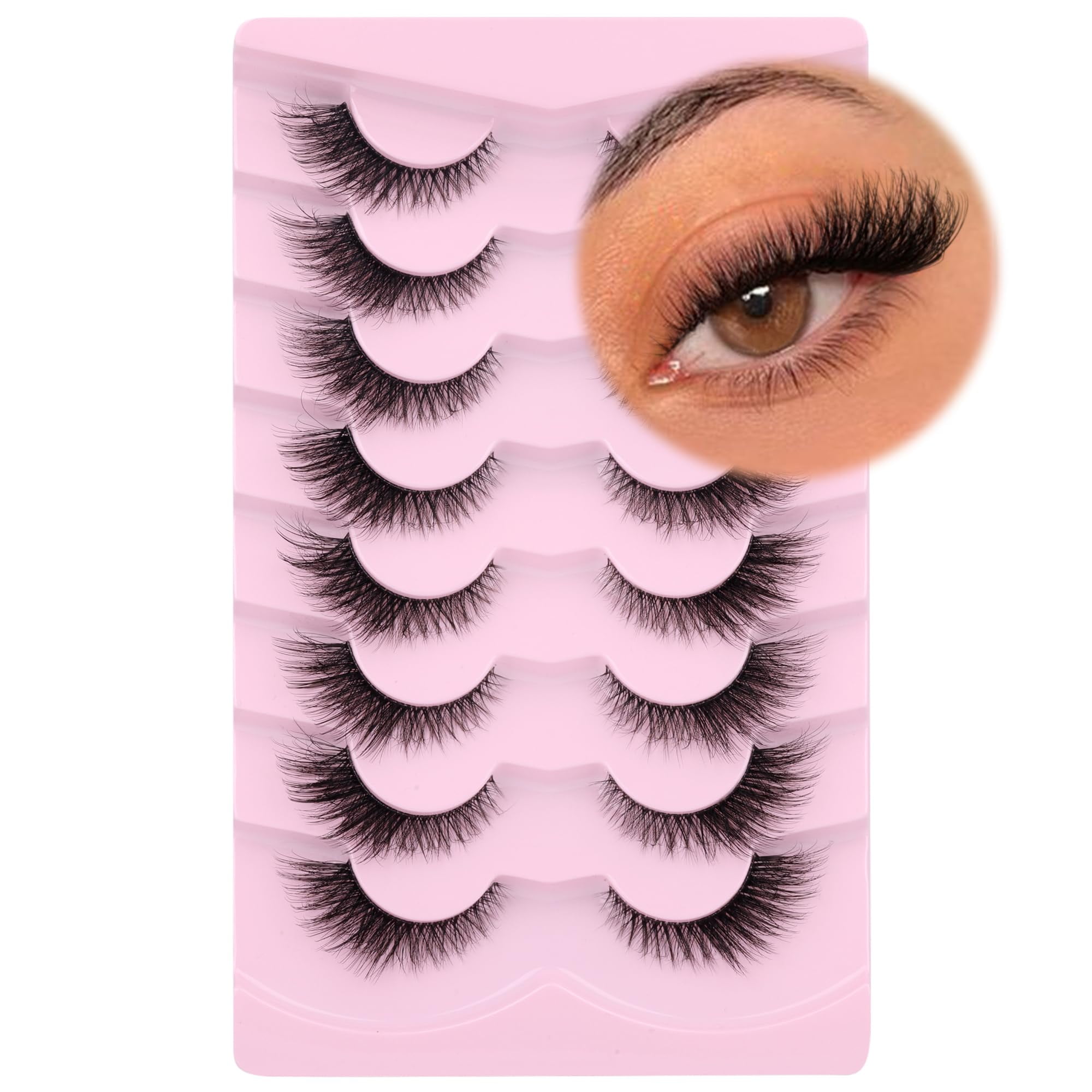 Fox Eye Lashes Wispy Eyelashes Natural Look Clear Band Lashes Fluffy ...