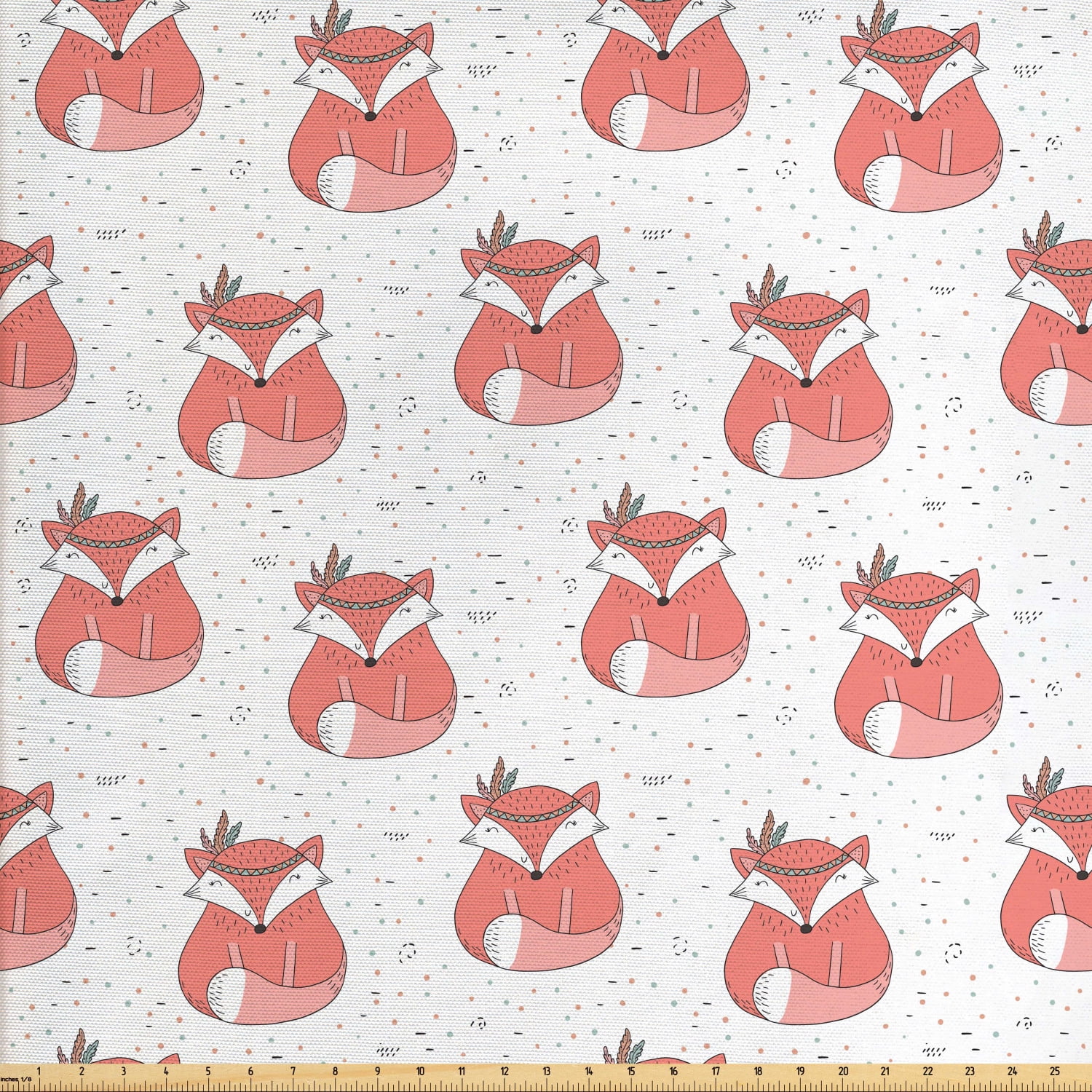 Fox Fabric by the Yard, Inspirations in Hand Drawn Forest Animal ...