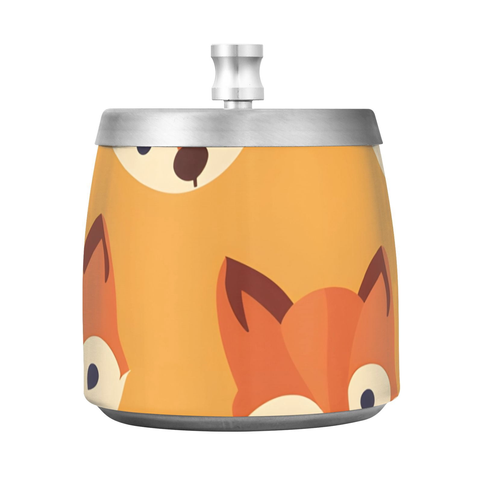 Fox Face Orange Ashtray with Lid Smell Proof Cigarette Ashtray ...