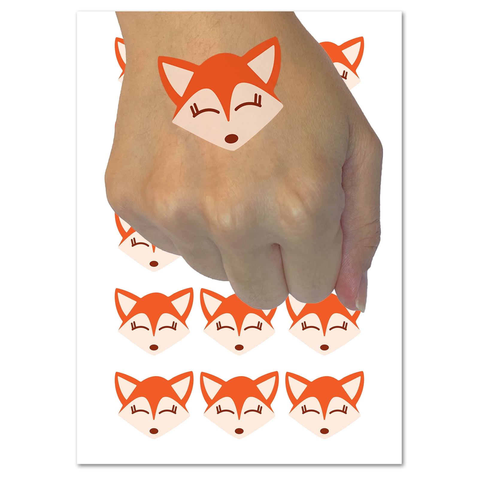 Fox Face Water Resistant Temporary Tattoo Set Fake Body Art Collection ...