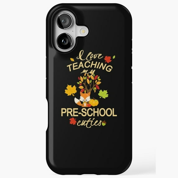 Fox Fall Gift Love My Preschool Kiddos iPhone Case 17 16 15 14 13 12 11 ...