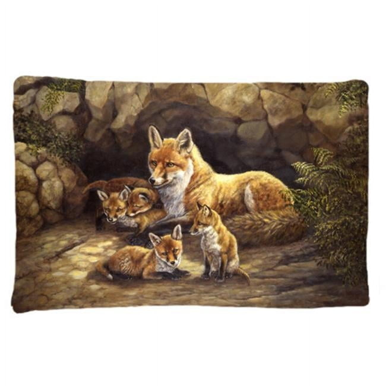 Fox Family Foxes by the Den Fabric Standard Pillowcase - Walmart.com