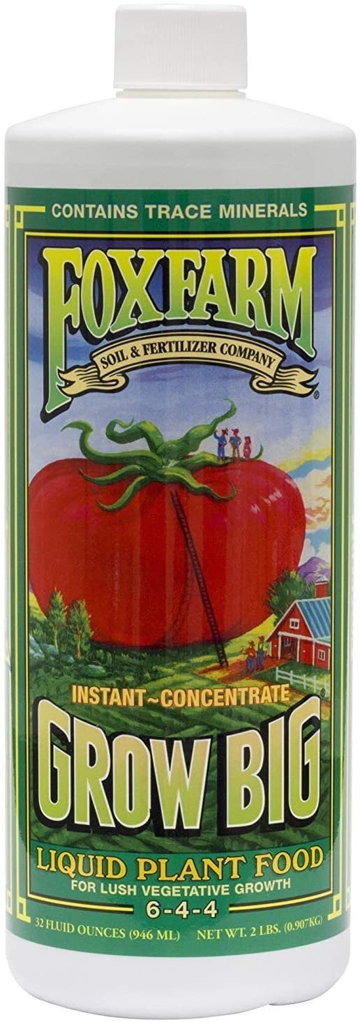 FoxFarm Grow Big Liquid Concentrate 1-Quart, Nutrients 6-4-4, for ...