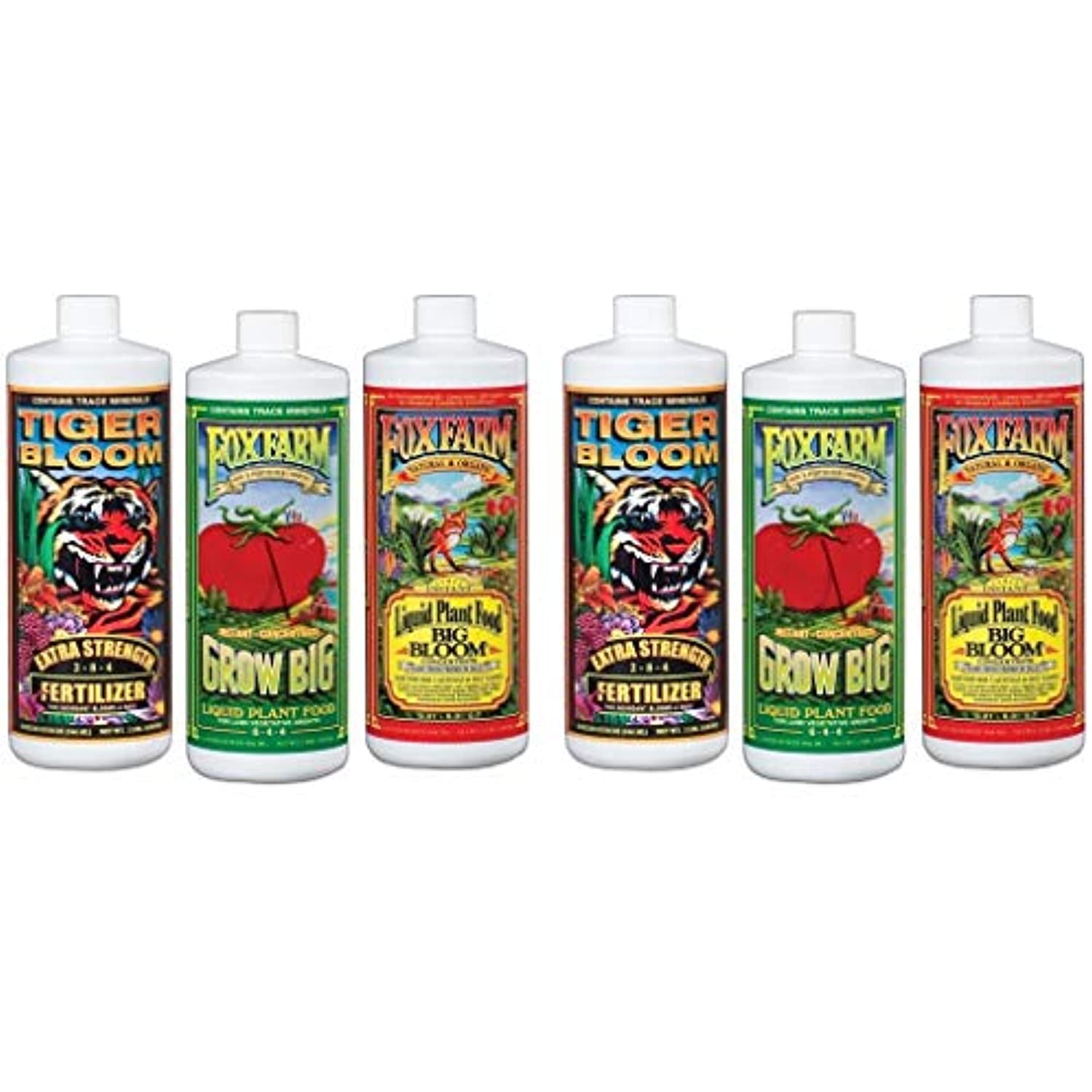 FoxFarm FX14050 Big Bloom, Grow Big & Tiger Bloom Liquid Fertilizer ...