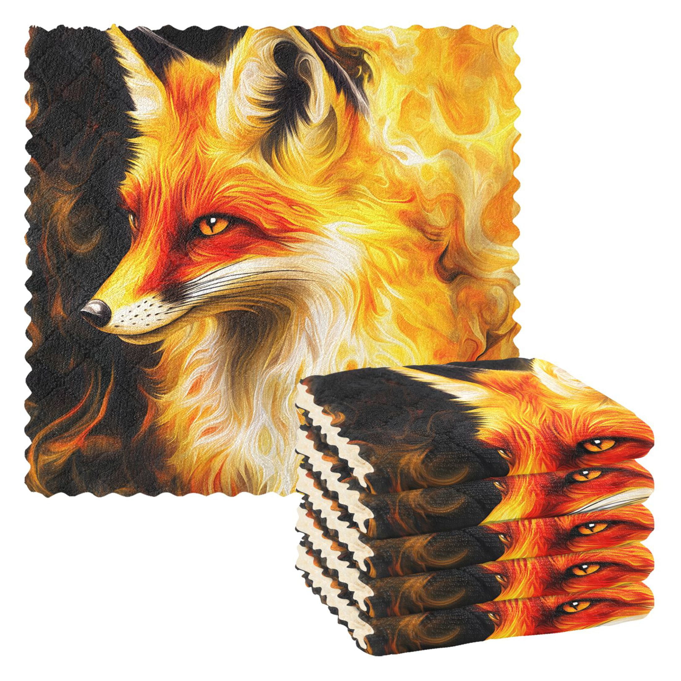 Fox Fire Kitchen Cloth Dish Towels for Drying Washing Absorbent Dish ...