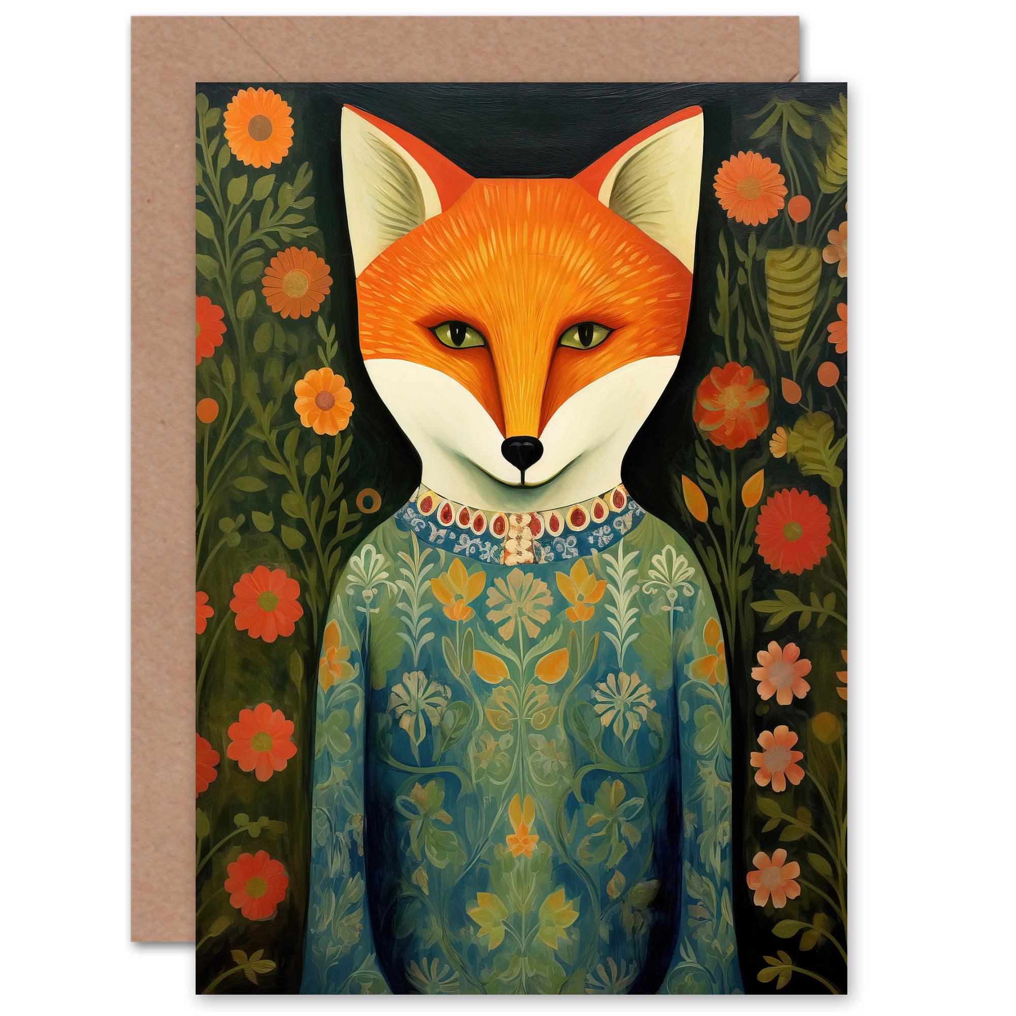 Fox Flaunting Fancy Floral Frock Flower Field Fun for Wife Her Mum ...